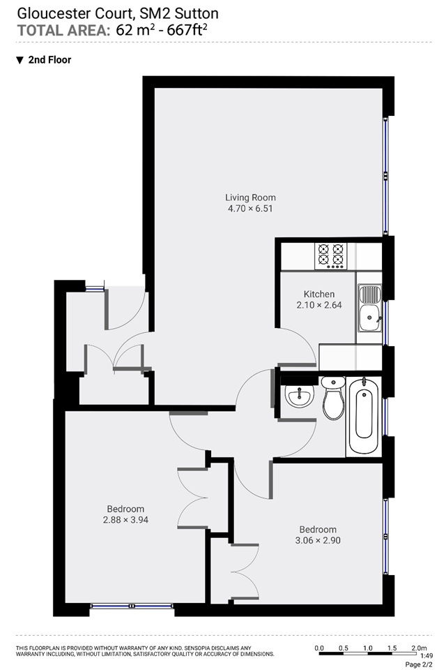 Sutton - 2 Bed Flat, Gloucester Court, SM2 - To Rent Now for £1,625.00 p/m