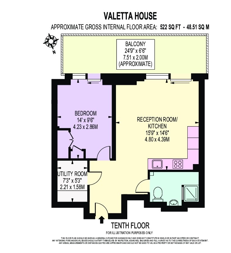London - 1 Bed Flat, Valetta House, SW11 - To Rent Now for £3,250.00 p/m